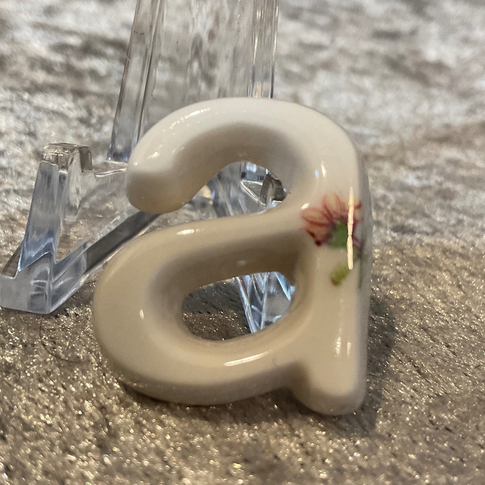 Vintage Porcelain Lower Case Letter "A" Pin - Gem
